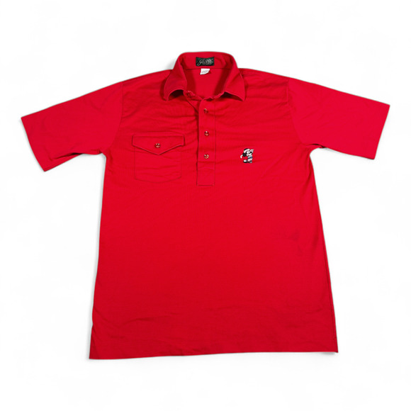 Vintage | Shirts | Vintage Mickey Mouse Polo Shirt Adult Small Red Golf ...